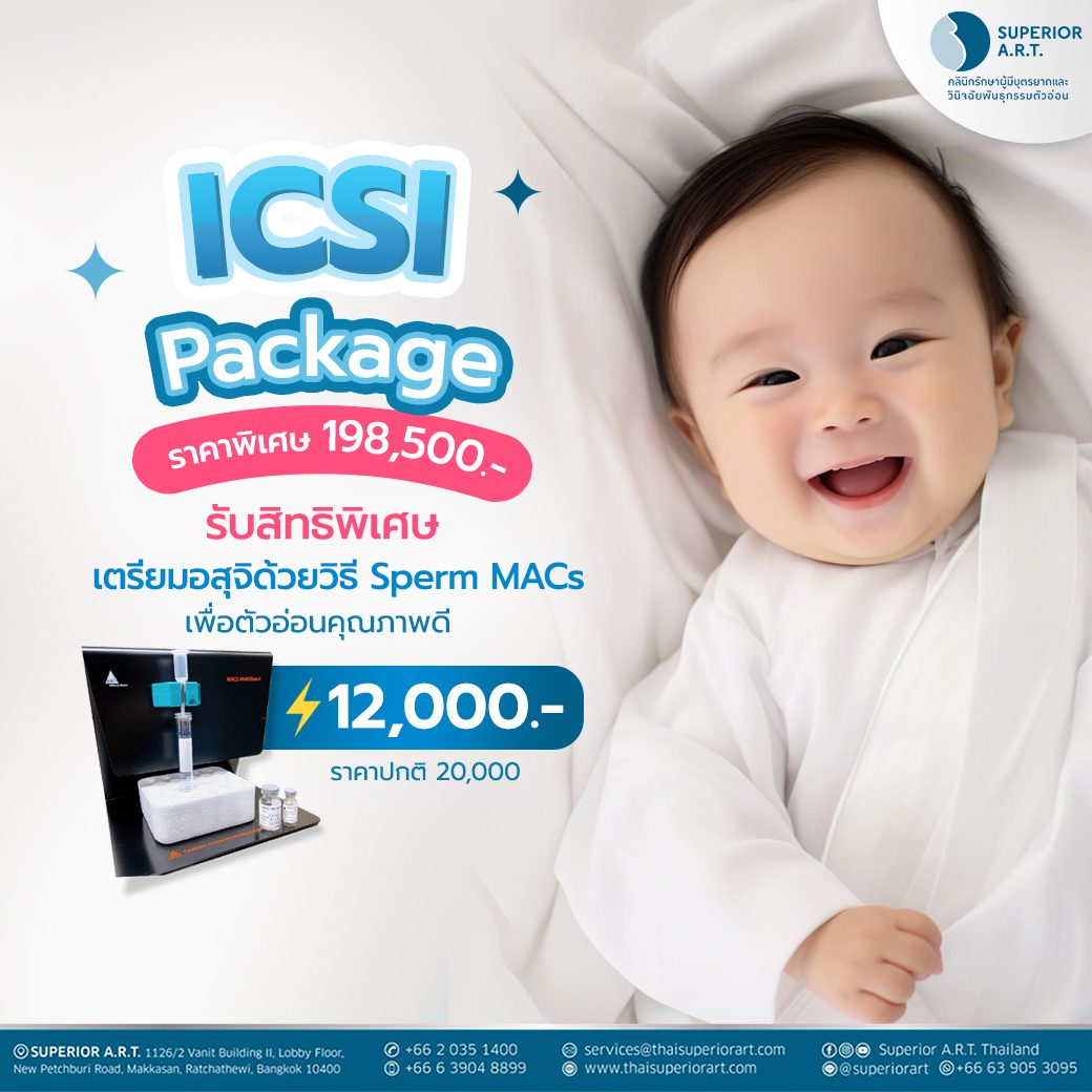 ICSI Package รับสิทธิพิเศษ เตรียมอสุจิด้วยวิธี Sperm MACs ราคาพิเศษ